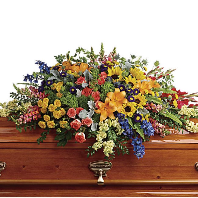 Colorful Garden Casket :: Carrollwood Florist